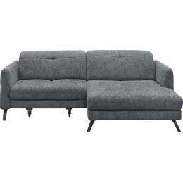 Ecksofa "SO 4400 V", grau (graphite), B:259cm H:84cm T:167cm, 100% Polyester, SET ONE BY Musterring, Sofas, Ecksofa, wahlweise mit motorischer Bettfunktion & Kopfverstellung, Fu&szlig; schwarz