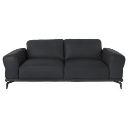 2,5-Sitzer W.Schillig "montanaa", schwarz (schwarz z59), B:212cm H:78cm T:94cm, Sofas, 2 5-Sitzer, mit Metallf&uuml;&szlig;en in Schwarz pulverbeschichtet, Breite 212 cm