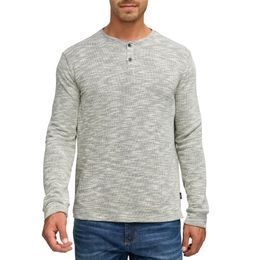 Langarmshirt INDICODE "INVitus", Herren, Gr. M, charcoal, Single Jersey, Obermaterial: 75% Baumwolle, 25% Polyester, meliert, regular fit normal, Rundhals, Shirts Langarmshirt