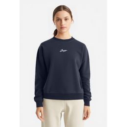 Sweatshirt BOSS Orange "Esweaty Premium Damenmode", Damen, Gr. XS (34), dunkelblau 408, Sweatware, Obermaterial: 100% Baumwolle, unifarben, h&uuml;ftlang, Rundhals, Rippb&uuml;ndchen, Sweatshirts Sweatshirt, im Oversized Look