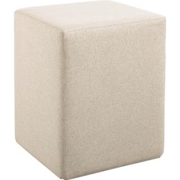 Polsterhocker Maintal "Kieferwald", beige (creme, natur), Struktur (100% Polyester), Hocker, Polsterhocker, eckig, Stoffbezogen