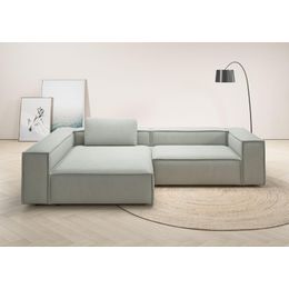 Ecksofa Home Affaire "Watertown, moderne XXL L-Form, 306 cm breit", silber, B:306cm H:68cm T:191cm, 100% Polyester, Sofas, Ecksofa, Komfortabel mit tiefer Sitzfl&auml;che &ndash; ideal f&uuml;r gro&szlig;e Wohnr&auml;ume