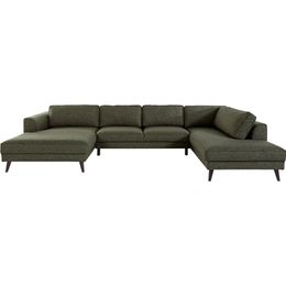 Wohnlandschaft Home Affaire "Lumber Jack, viel Platz, bequem, Breite 354cm, hoher Fu&szlig;, U-Form", gr&uuml;n (mayfly), B:354cm H:85cm T:201cm, Sofas, Wohnlandschaft, in moderner Optik