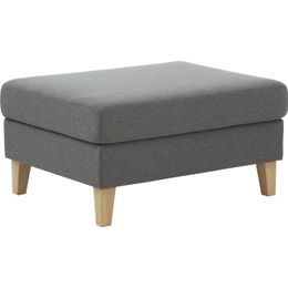 Hocker "Mailo", grau, B:88cm H:45cm T:69cm, ATLANTIC HOME COLLECTION, Hocker, Hocker, Ma&szlig;e (BxTxH): 88x69x45 cm, mit Massivholzf&uuml;&szlig;en
