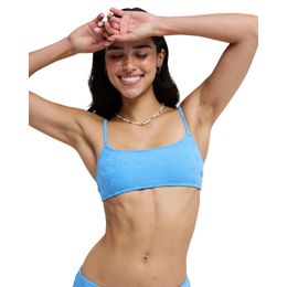 Bandeau-Bikini-Top Roxy "Paradise Wave", Damen, Gr. XXL, Cup B, silber lake blau make a splash, Obermaterial: 92% Microfaser, 8% Elasthan;, Bikini-Oberteile Bandeau-Bikini-Top