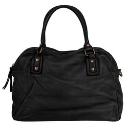 Shopper Samantha Look, Damen, Gr. B/H/T: 37cm x 26cm x 13cm onesize, schwarz, Leder, leicht gl&auml;nzend, unifarben, Taschen Shopper, echt Leder, Made in Italy