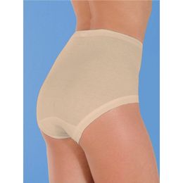 Taillenslip Schiesser, Damen, Gr. 46, 4 Stk., elfenbein, 100% Baumwolle, Unterhosen Taillenslip