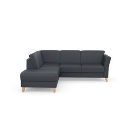 Sit & More Ecksofa SIT & MORE "Visby L-Form", grau (dunkelgrau), B:248cm H:87cm T:213cm, Sofas, Ecksofa, Wahlweise mit Bettfunktion und Stauraum, frei im Raum stellbar