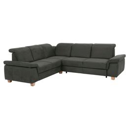 Ecksofa Home Affaire "Dalia L-Form", grau (anthrazit), B:256cm T:236cm, Luxus-Microfaser Florence (100% Polyester);Luxus-Microfaser weich (90% Polyester, 10% Polyamid);Webstoff (100% Polyester), Sofas, Ecksofa, mit Federkernpolsterung, wahlweise mit Bettfunktion, Bettkasten