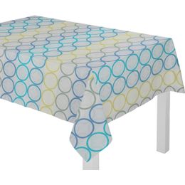 Tischdecke WIRTH "ZIRBELLO" Gr. 1, blau (blau, gr&uuml;n), B:85cm L:85cm, Baumwolle, Polyester, Tischdecken, Tischdecke