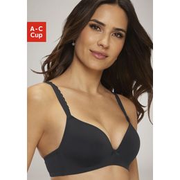 Bralette s.Oliver "Camille", Damen, Gr. 70, Cup C, schwarz, Microtouch, Obermaterial: 69% Polyamid, 19% Polyester, 12% Elasthan, BHs Bralette, ohne B&uuml;gel mit verzierten Tr&auml;gern