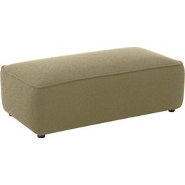 Hocker W.Schillig "around-the-block", gr&uuml;n (khaki o10), B:120cm H:39cm T:60cm, ROHLEDER Jacquard-Flachgewebe Q2 O10 (60% Polyacryl, 40% Polyester), Hocker, Hocker, mit eleganter Biese