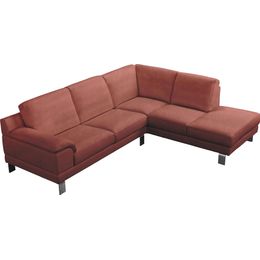 Ecksofa Egoitaliano "Shakira, Design und Sitzkomfort auf hohem Niveau, tolle Details", rot (marsala), B:240cm H:84cm T:212cm, Luxus-Micofaser Lederoptik (100% Polyester) ist ein neues technisches Gewebe mit einem visuellen und taktilen Aspekt, der dem Nubuk sehr nahe kommt, mit innovativen Eigenschaften. Seine au&szlig;erordentliche Weichheit kommt von einem exklusiven Produktionsprozess, der Unreinheit