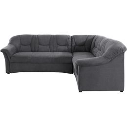 Ecksofa DOMO collection "Sarafina zeitlos&bequem, optional mit Federkern, Breite 240cm, L-Form", grau, B:240cm H:83cm T:190cm, Microfaser PRIMABELLE (100% Polyester) / Struktur (90% Polyester; 10% Polyacryl);Luxus-Microfaser (92% Polyester, 8% Nylon);Microfaser PRIMABELLE (100% Polyester), Sofas, Ecksofa, wahlweise mit Bettfunktion