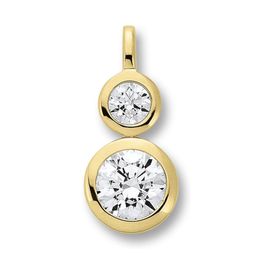 Kettenanh&auml;nger ONE ELEMENT "Zirkonia Anh&auml;nger aus 333 Gelbgold", gold, Schmuckanh&auml;nger, Damen, mit Zirkonia, Gelbgold 333, Kettenanh&auml;nger