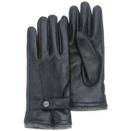 Lederhandschuhe Pearlwood, Damen, Gr. 7, schwarz, Obermaterial: 100% Schafsleder. Futter: 70% Wolle, 30% Polyacryl, unifarben, Handschuhe Lederhandschuhe, Touchscreen proofed - mit 10 Fingern bedienbar