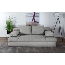 Schlafsofa Collection AB "Chicago, B: 200 cm, Liegefl. 146x200 cm", grau, B:200cm T:95cm, 100%Polyester, Sofas, Schlafsofa, mit Bettfunktion, Bettkasten & 2 Armlehnenkissen, Federkern