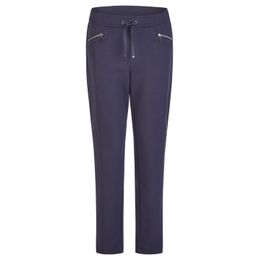 Stoffhose Rabe, Damen, Gr. 48, N-Gr, marine, Web, Obermaterial: 48% Viskose, 47% Polyester, 5% Elasthan, unifarben, regular fit lang, Hosen Stoffhose, mit Rei&szlig;verschluss Taschen