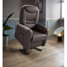 Sit & More TV-Sessel SIT & MORE "Morten", braun (mokka), B:76cm H:113cm T:78cm, Luxus-Kunstleder;NaturLEDER (echtes Rindsleder);Luxus-Microfaser (100% Polyester), Sessel, TV-Sessel, in Gr&ouml;&szlig;e M, wahlweise mit Motor und Aufstehhilfe