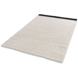 Sch&ouml;ner Wohnen Kollektion Hochflor-Teppich "Winsome 6318-244", wei&szlig;, B:80cm H:25mm L:150cm, Kunstfaser, SCH&Ouml;NER WOHNEN-KOLLEKTION, Teppiche, Hochflor-Teppich, Langflor, Hoch Tief Struktur, Wohnzimmer, Sch&ouml;ner Wohnen Kollektion