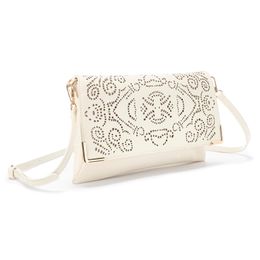 Umh&auml;ngetasche Vivance "Clutch", Damen, Gr. B/H/T: 30cm x 19cm, beige (hellbeige), Lederimitat, unifarben, Taschen Umh&auml;ngetasche, Abendtasche, Minibag, Handtasche, Schultertasche, Crossbody Bag VEGAN
