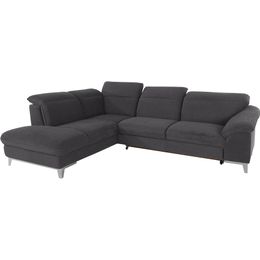 Ecksofa COTTA "Teresa L-Form", grau, B:293cm H:84cm T:232cm, Chenille (90% Polyester; 10% Polyamid );Struktur (100% Polyester ), Sofas, Ecksofa, mit Kopfteilverstellung, wahlweise mit Bettfunktion
