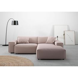 Ecksofa Home Affaire "Glimminge L-Form auch in Breitcord, Feincord + Easy care-Bezug", rosa, B:234cm H:71cm T:191cm, 12% Polyacryl, 88% Polyester, Sofas, Ecksofa, Breite 234, Zierkissen
