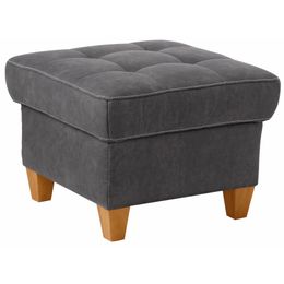 Hocker Home Affaire "Earl", grau (anthrazit), B:58cm H:46cm T:58cm, Struktur fein (100% Polyester);Luxus-Microfaser (100% Polyester);Luxus-Microfaser in Lederoptik (100% Polyester), Hocker, Hocker