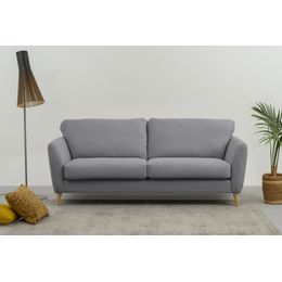 3-Sitzer Home Affaire "MARSEILLE 3er Sofa 206 cm, Cord, Flachgewebe, Struktur, Webstoff", dunkelgrau, B:206cm H:88cm T:90cm, 100% Polyester, Sofas, 3-Sitzer, Massivholzbeine Eiche, Landhausstil, Wellenunterfederung