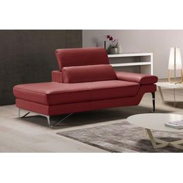 Ottomane Egoitaliano "Princess, elegantes Designsofa mit erstklassigem Sitzkomfort", rot (burgundy), B:177cm H:95cm T:108cm, Leder CAREZZA (echtes Rindsleder) ist ein Naturleder, dass die urspr&uuml;nglichen Eigenschaften der Haut nicht ver&auml;ndert. Das Vorhandensein von verheilten Narben, K&ouml;rnungsunterschiede, Falten, Adern, Unterschiede in den Farbt&ouml;nen und andere Spuren, die die Natur auf diesen Felle