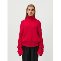 Rollkragenpullover LEGER "Tia Jumper, LeGer by Lena Gercke", Damen, Gr. 36, dunkelrot, Strick, Obermaterial: 50% Polyacryl, 30% Wolle, 20% Polyamid, oversize, Pullover Rollkragenpullover, oversized, Grobstrick