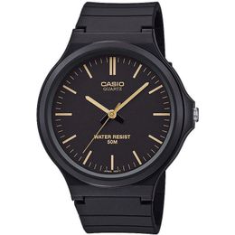 Quarzuhr, schwarz (schwarz, goldfarben), CASIO TIMELESS COLLECTION, Armbanduhren, Herren, Quarzuhr, Armbanduhr, Herrenuhr, analog, Resinarmband, Acrylglas