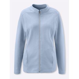Shirtjacke Classic Basics "Shirtjacke", Damen, Gr. 42, blau (bleu), 100% Baumwolle, unifarben, Shirts Shirtjacke