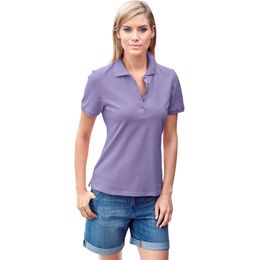 Poloshirt Heine "Poloshirt", Damen, Gr. 48, lila (flieder), 95% Baumwolle, 5% Elasthan, unifarben, Shirts Poloshirt