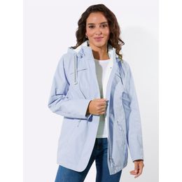 Langjacke Casual Looks, Damen, Gr. 38, hellblau, 100% Polyester, unifarben, Jacken Langjacke