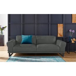 2,5-Sitzer W.Schillig "montanaa", grau (anthrazit z69), B:232cm H:78cm T:94cm, Sofas, 2 5-Sitzer, mit Metallkufen in Schwarz pulverbeschichtet, Breite 232 cm