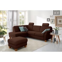 Ecksofa Home Affaire "Borkum L-Form, B: 249 cm - OTTO. Verl&auml;ssliche Qualit&auml;t.", braun (schoko), B:249cm H:87cm T:189cm, Struktur (100% Polyester);Luxus-Microfaser ALTARA NUBUCK (100% Polyester);MELROSE (100% Polyester);Luxus-Microfaser Toro (100% Polyester), Sofas, Ecksofa, optional Bettfunktion, Federkern