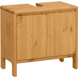 Waschbeckenunterschrank OTTO products "Jorrick", beige (natur), B:60cm H:55,5cm T:34,2cm, Massivholz, Schr&auml;nke, Waschbeckenunterschrank, Breite 60 cm, Kiefer mit Bio &Ouml;l/Wachs behandelt, Siphonausschnitt