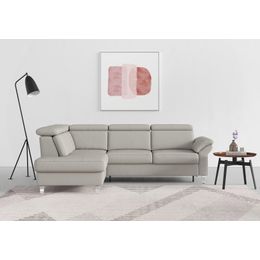 Sit & More Ecksofa SIT & MORE "Arngast L-Form", grau (light grau), B:245cm H:84cm T:194cm, Sofas, Ecksofa, inklusive Kopfteilverstellung und Federkern