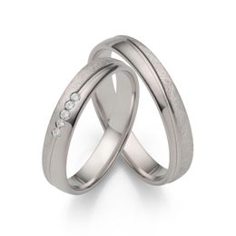 Trauring Firetti "Schmuck Geschenk Hochzeit Ehering "LIEBE" Gr. 52, silber (silberfarben), Fingerringe, Damen, 52,mit Zirkonia, Silber 925 (Sterlingsilber), 4mm, Trauring, Made in Germany - wahlweise mit oder ohne Zirkonia (synth.)