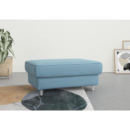 Sit & More Stauraumhocker SIT & MORE "Apulia", blau (hellblau), B:104cm H:48cm T:71cm, Webstoff (100% Polyester);Struktur weich ( 90% Polyester, 10% Polyamis, );Luxus-Microfaser Euphoria (100% Polyester);Samtoptik (100% Polyester), Hocker, Stauraumhocker, mit Stauraum