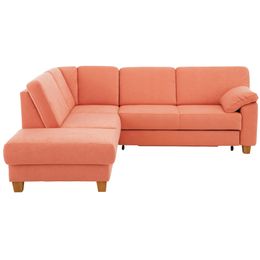 Ecksofa Home Affaire "Belfort L-Form", orange (terra), B:243cm H:88cm T:91cm, Struktur fein ( 100% Polyester);Luxus-Microfaser ALTARA NUBUCK (100% Polyester);Luxus-Microfaser Vintageoptik(100% Polyester), Sofas, Ecksofa, mit Federkern, wahlweise mit Bettfunktion und Stauraum