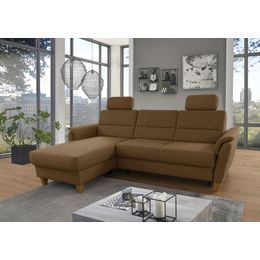 Ecksofa Home Affaire "Palmera L-Form, B: 244 cm - OTTO. Verl&auml;ssliche Qualit&auml;t.", braun (messing), B:244cm H:89cm T:163cm, 100% Polyester;Struktur (100% Polyester);Luxus-Microfaser in Lederoptik (100% Polyester), Sofas, Ecksofa, optional Bettfunktion & Bettkasten, Federkern