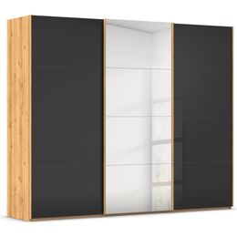 Schwebet&uuml;renschrank Rauch "Kleiderschrank Schrank Garderobe Schlafzimmerschrank SCALE-FYRA", schwarz (asteiche, glas schwarz, griffleisten asteiche), B:271cm H:223cm T:68cm, Holzwerkstoff, Schr&auml;nke, Schwebet&uuml;renschrank, edle viergeteilte T&uuml;ren Spiegel/Glas-Mix viele Farben MADE IN GERMANY