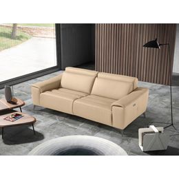 2,5-Sitzer Egoitaliano "Suzette, Designsofa mit elektrischen Komfortfunktionen, edel & bequem", beige (champagner), B:218cm H:95cm T:100cm, Leder &raquo;BULL&laquo; (echtes Rindsleder). Geschliffenes, pigmentiertes und behandeltes Rindsleder mit einer Dicke von 1, 3-1, 5 mm. Dieses Leder zeigt eine ziemlich weiche Hand mit einem halb undurchsichtigen Aussehen. Es handelt sich um ein gesch&uuml;tztes Leder. Eine le