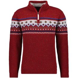 Rundhalspullover Ragman, Herren, Gr. 52, rot (rostrot, 063), Strick, 80% Wolle 20% Nylon, ohne Ausschnitt, Pullover Rundhalspullover