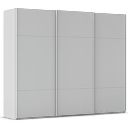 Schwebet&uuml;renschrank Rauch "Kleiderschrank Schrank Garderobe Schlafzimmerschrank SCALE-TRIO", grau (seidengrau, griffleisten seidengrau), B:271cm H:223cm T:68cm, Holzwerkstoff, Schr&auml;nke, Schwebet&uuml;renschrank, edle dreigeteilte Front, 2 Zierleisten in Griff-Farbe MADE IN GERMANY