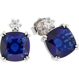Paar Ohrstecker Firetti "Schmuck Geschenk Silber 925 Ohrschmuck Ohrringe Royal", blau (silberfarben, dunkelblau, kristallwei&szlig;, dunkelblau, kristallwei&szlig;), Ohrringe, Damen, Silber 925 (Sterlingsilber), Paar Ohrstecker, mit Zirkonia (synth.)