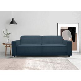 3-Sitzer DOREL HOME "ALLIE Schlafsofa 225 cm", blau, B:225cm H:82cm T:84cm, 100% Polyester, Sofas, 3-Sitzer, Bett-Funktion (108/190cm), trendiger Cord o. pflegeleichter Velours