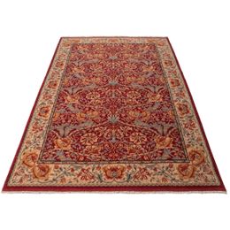 Wollteppich Theko "Saharna 2968" Gr. 8, rot, B:300cm H:10mm L:380cm, Wolle, Teppiche, Wollteppich, reine Wolle, Orient-Optik, mit Fransen